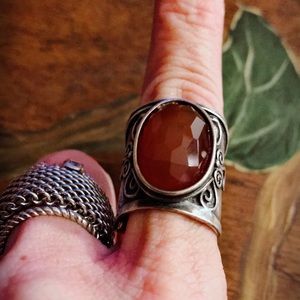 Jewelry | Faceted Huge Carnelian Bezel Set Ring 925 Solid | Poshmark